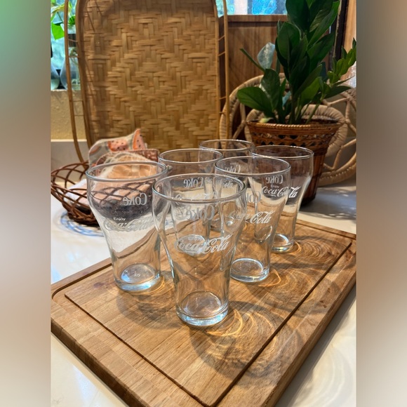 Coca Cola | Dining | Set Of 6 Vintage Drug Store Cocacola Glasses Set ...